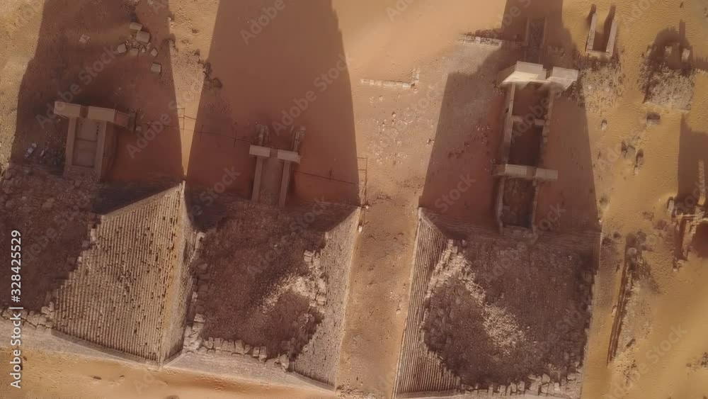 Meroe pyramids in the sahara desert Sudan (aerial view) vídeo do Stock ...