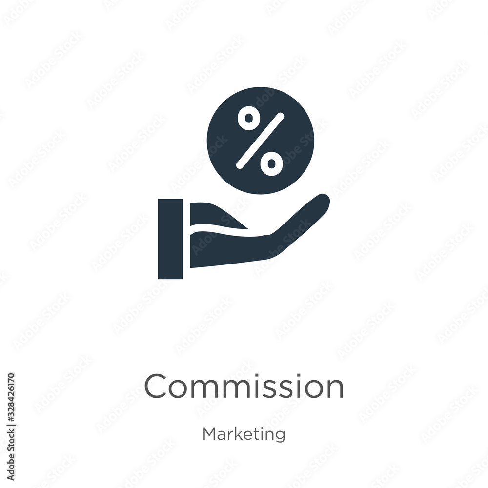 Commission icon vector. Trendy flat commission icon from marketing ...