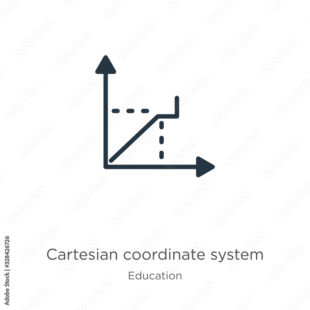 Cartesian Coordinate System Icon Vector Trendy Flat Cartesian Coordinate System Icon From