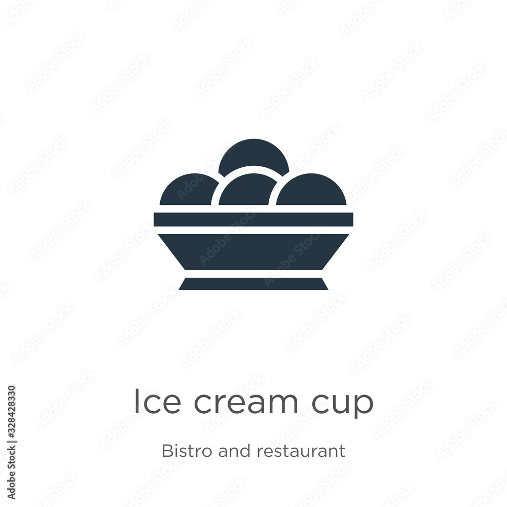 Ice cream cup icon vector. Trendy flat ice cream cup icon from bistro ...