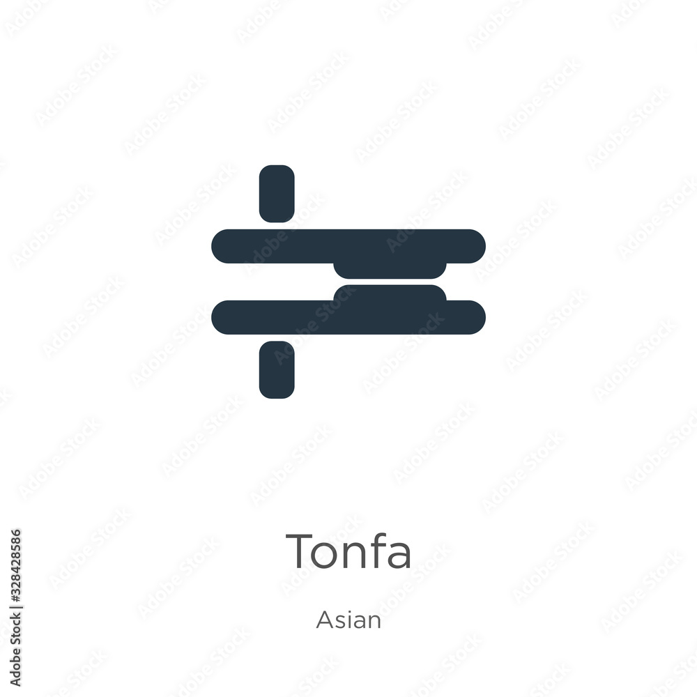 Tonfa icon vector. Trendy flat tonfa icon from asian collection ...