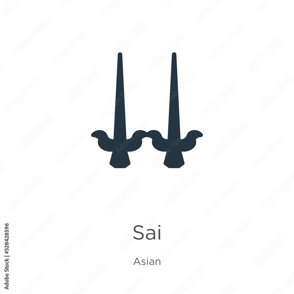 Sai icon vector. Trendy flat sai icon from asian collection isolated on ...