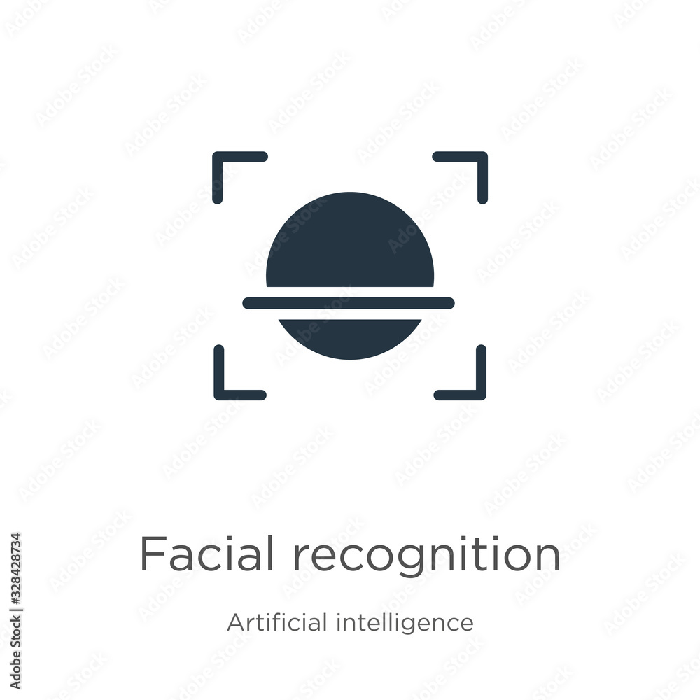 Facial recognition icon vector. Trendy flat facial recognition icon ...
