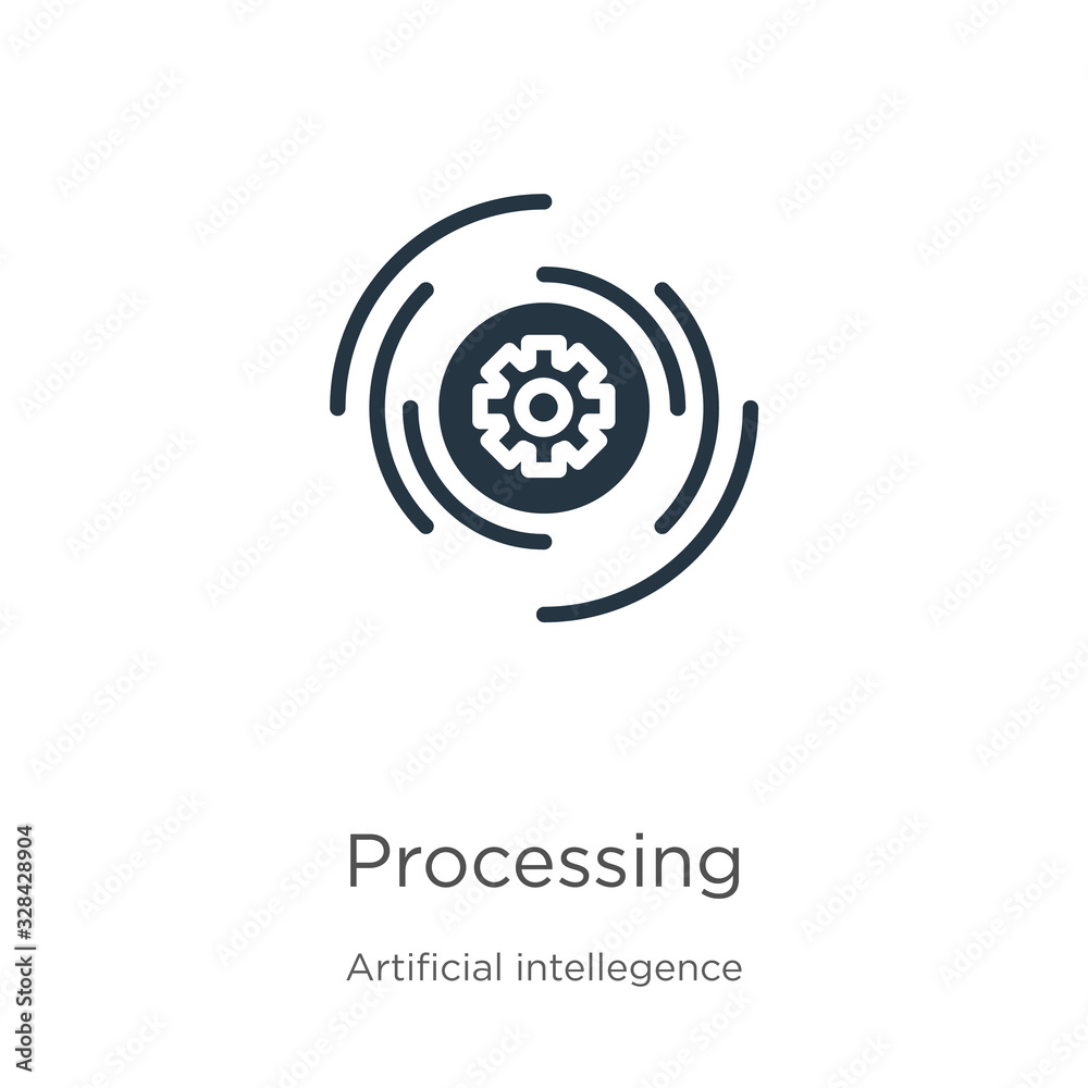 Processing icon vector. Trendy flat processing icon from artificial ...