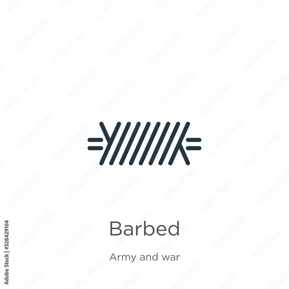 Barbed icon vector. Trendy flat barbed icon from army and war ...