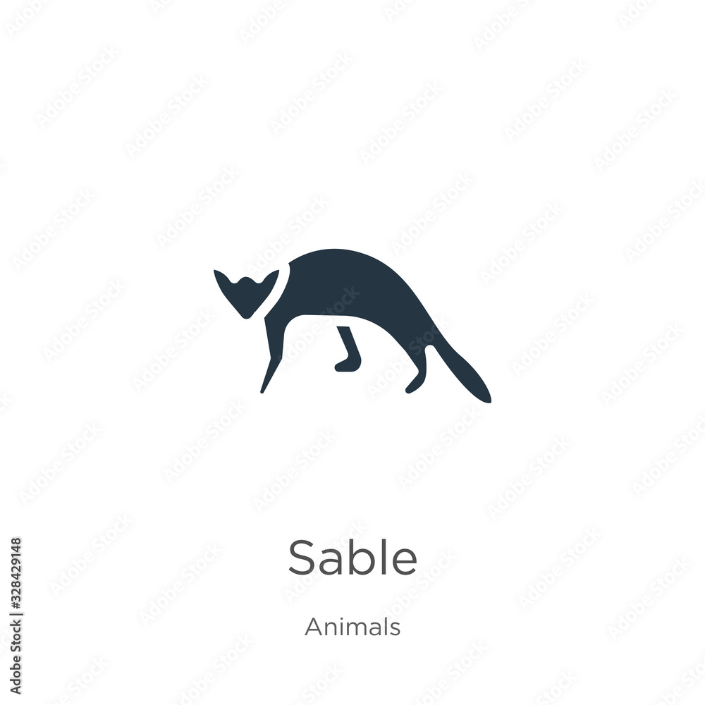 Sable icon vector. Trendy flat sable icon from animals collection ...