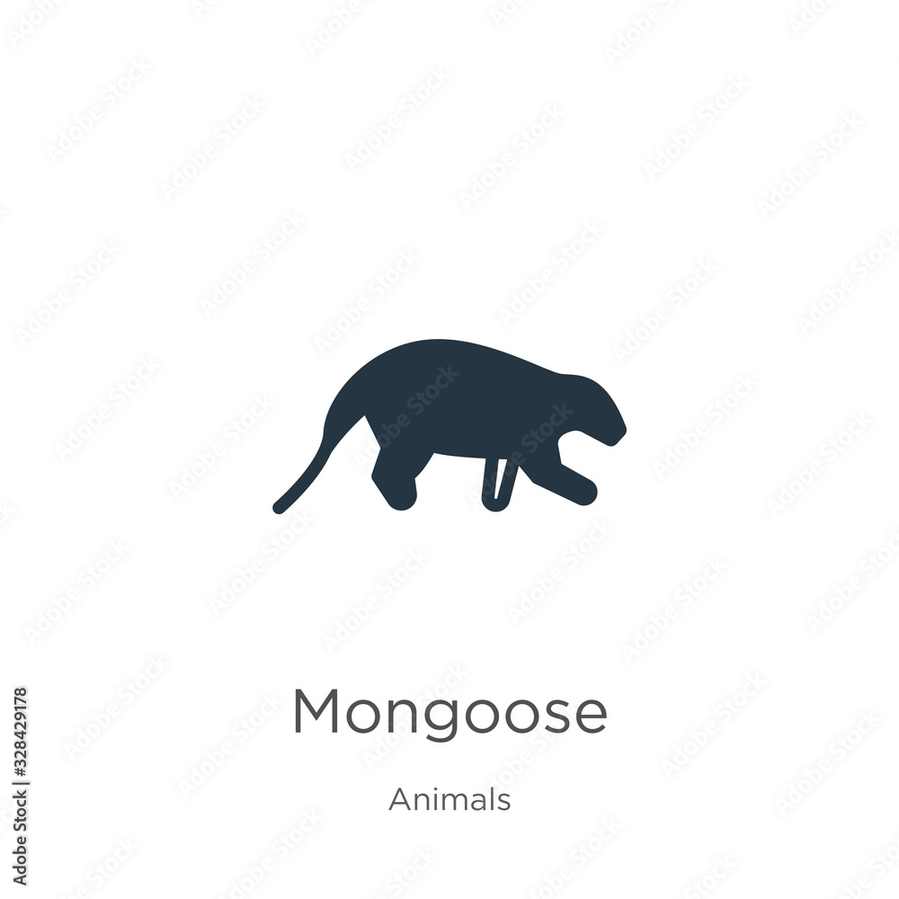 Mongoose icon vector. Trendy flat mongoose icon from animals collection ...