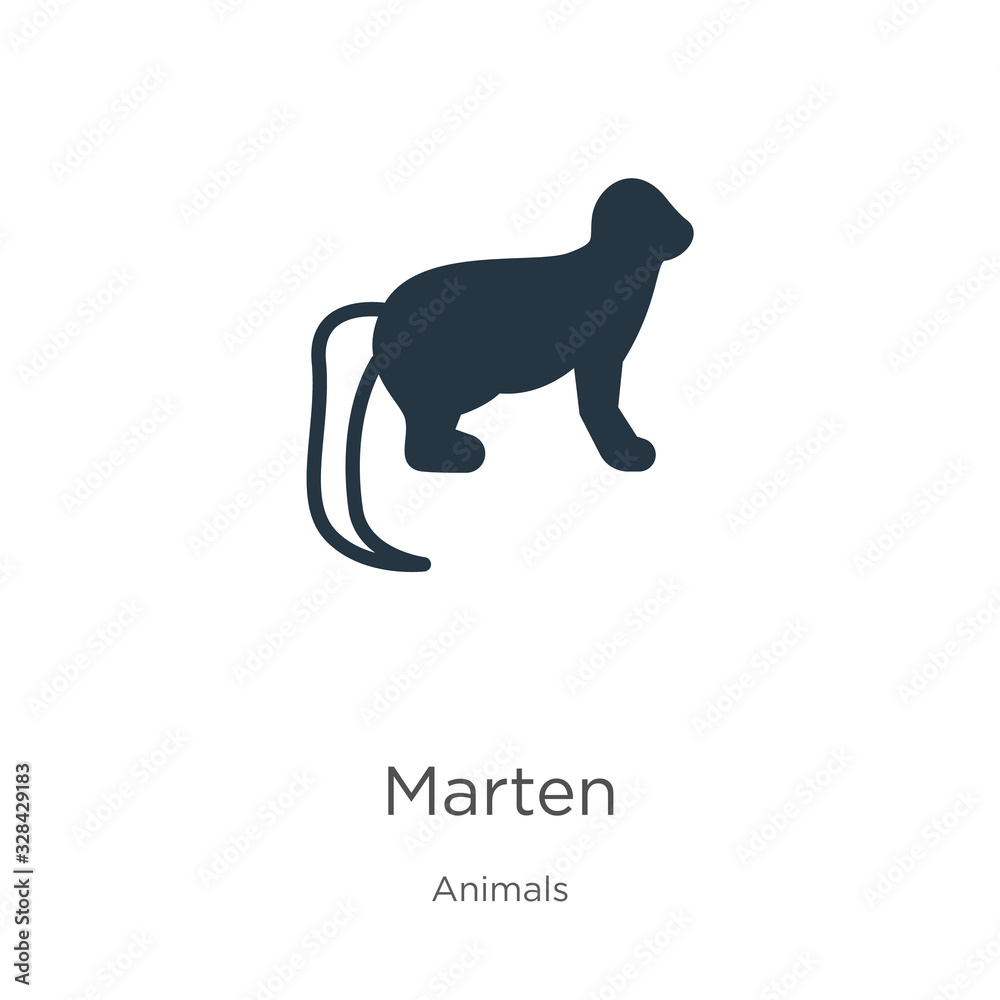 Marten icon vector. Trendy flat marten icon from animals collection ...