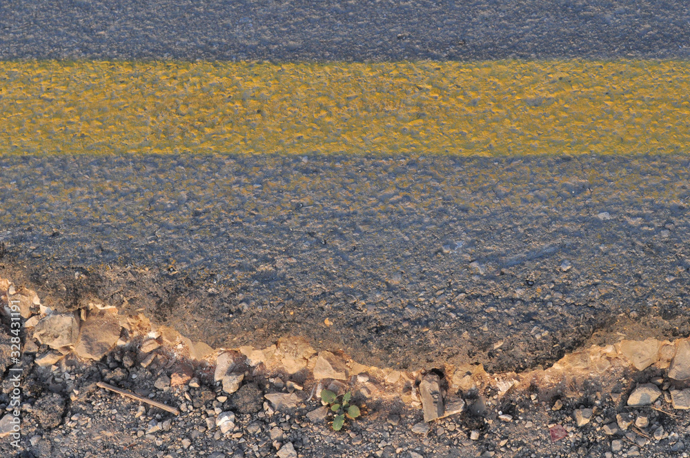 Edge of road shoulder closeup Stock Photo | Adobe Stock