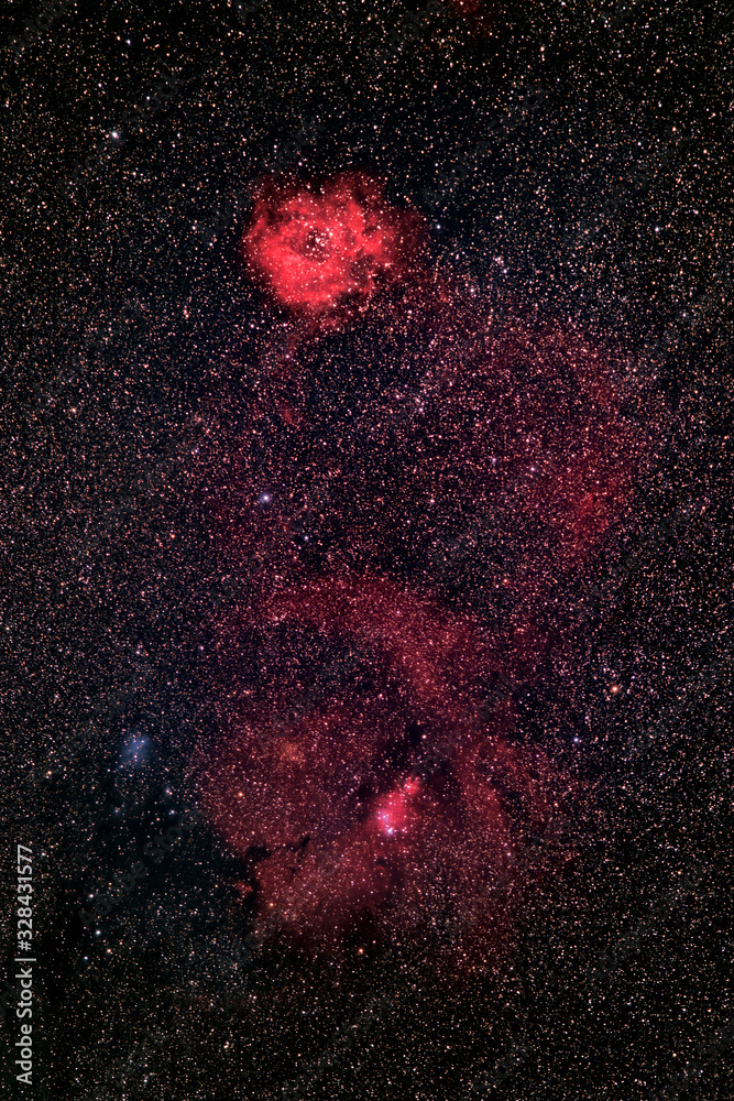 Wide-Field Of The Rosette Nebula NGC 2244 (also known as Caldwell 49 ...