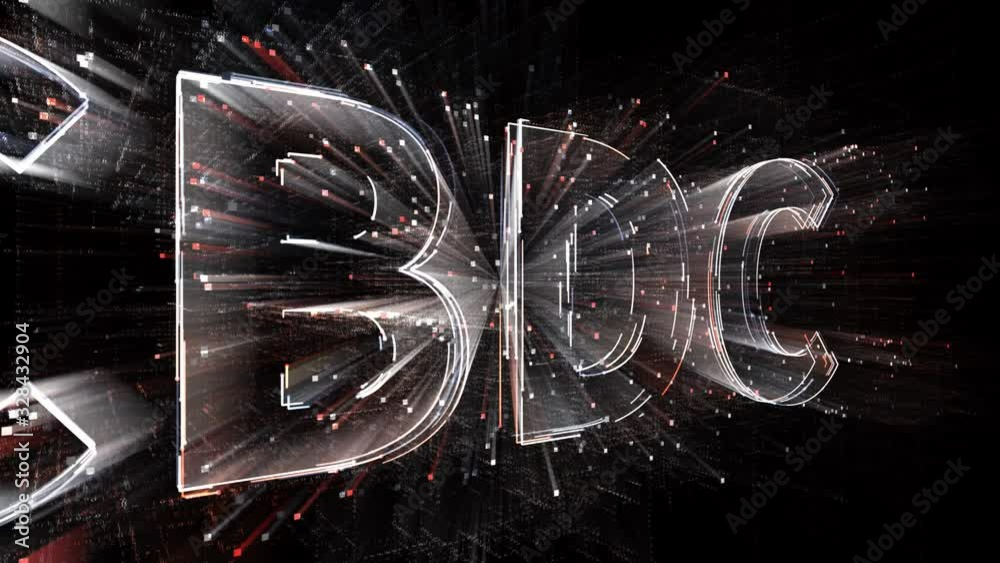 4k CBDC word tag cloud-computer code particle.Central bank Digital currency Matrix binary text ...