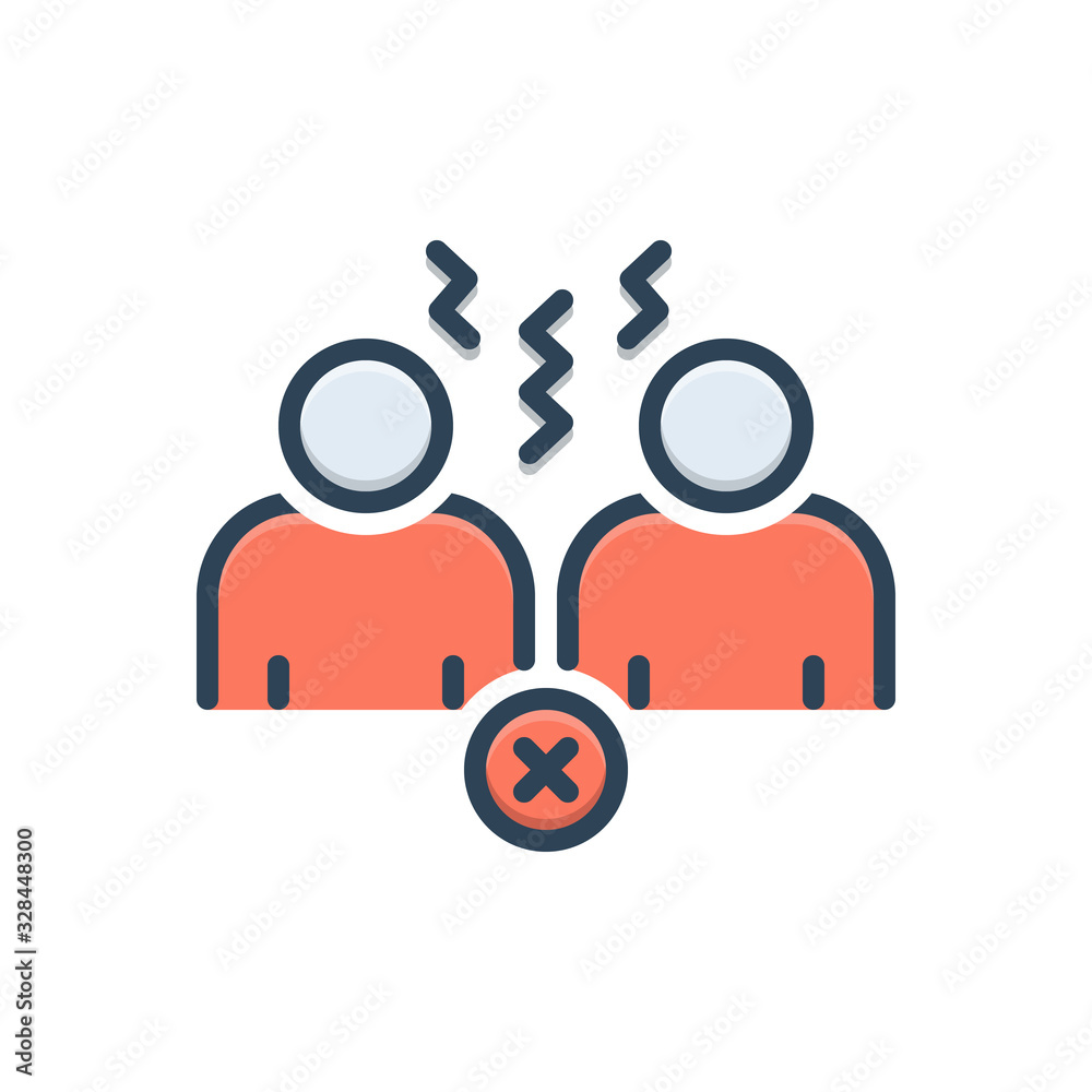 Vecteur Stock Color illustration icon for incompatible | Adobe Stock