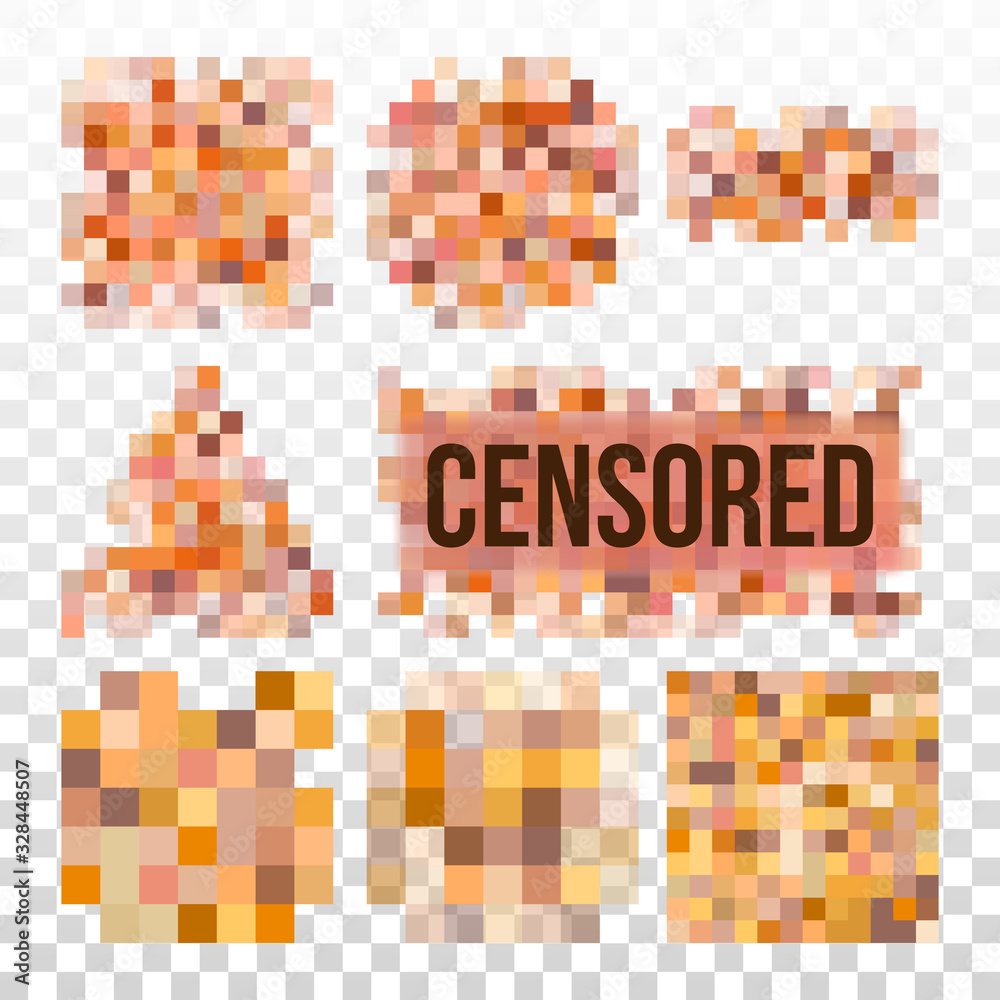 Vetor do Stock: Censored Nudity Prohibition Pixels Set Vector ...