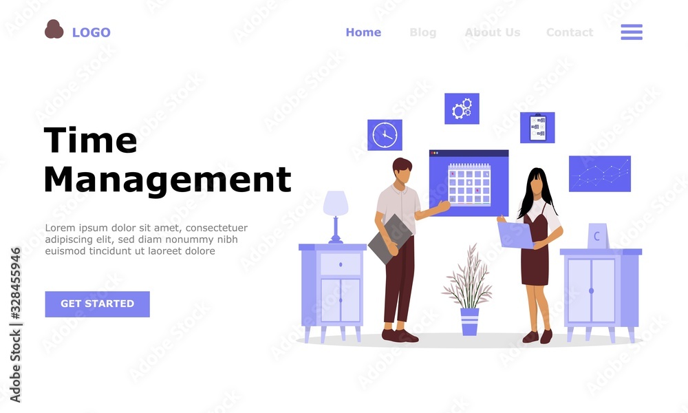 Time Management Vector Illustration Concept, Suitable for web landing ...