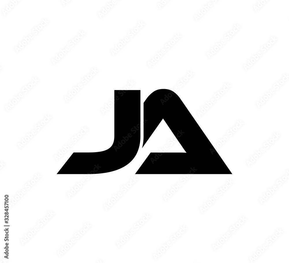 Initial 2 letter Logo Modern Simple Black JA Stock Vector | Adobe Stock