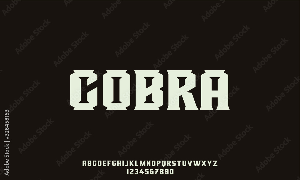 cobra retro typeface, victorian vintage display font vector alphabet ...