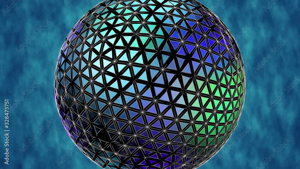 Rotation of the sparkling disco ball. Animation of the night club party ...