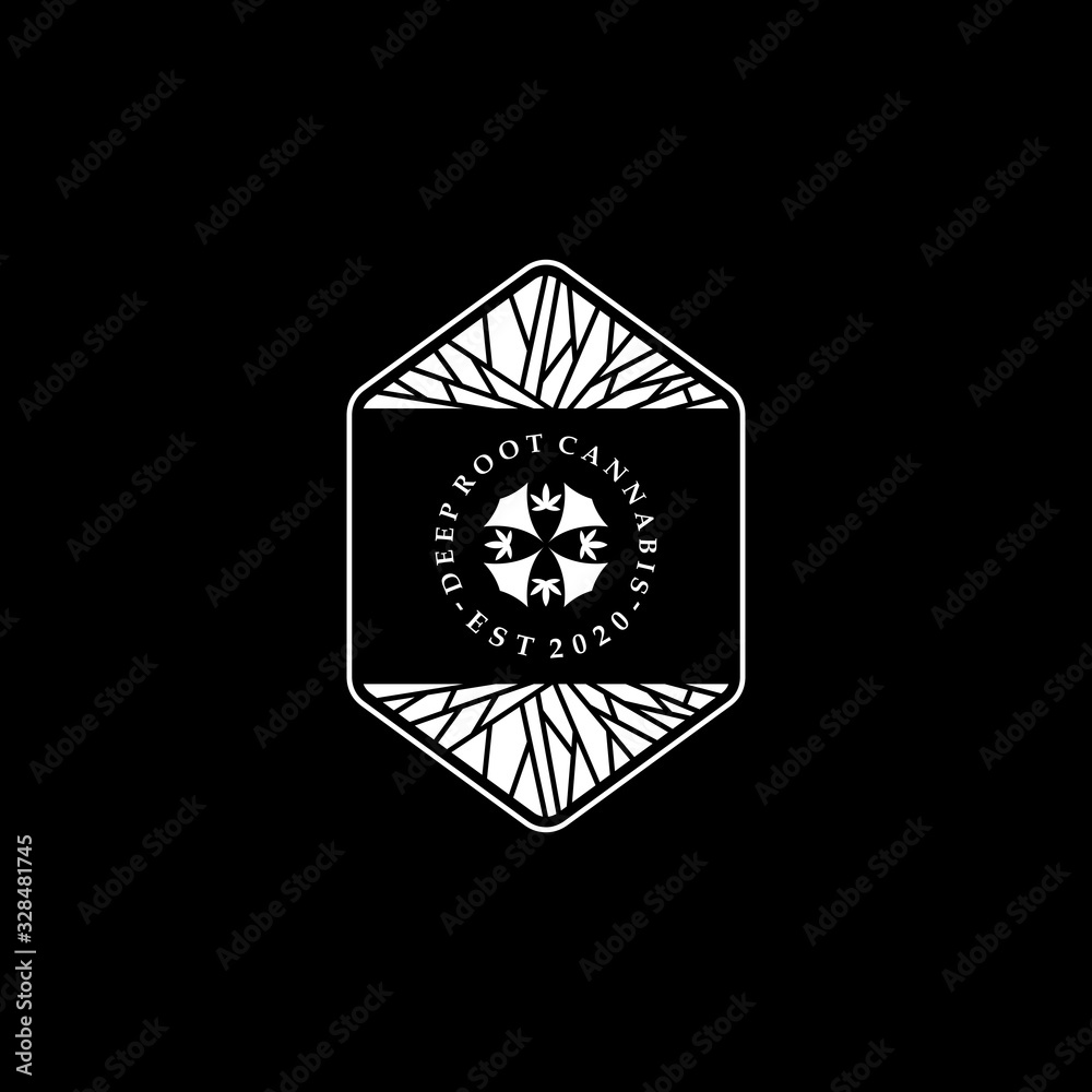 Cannabis Logo Design. Vintage Marijuana Logo. Weed Logo Template Stock ...