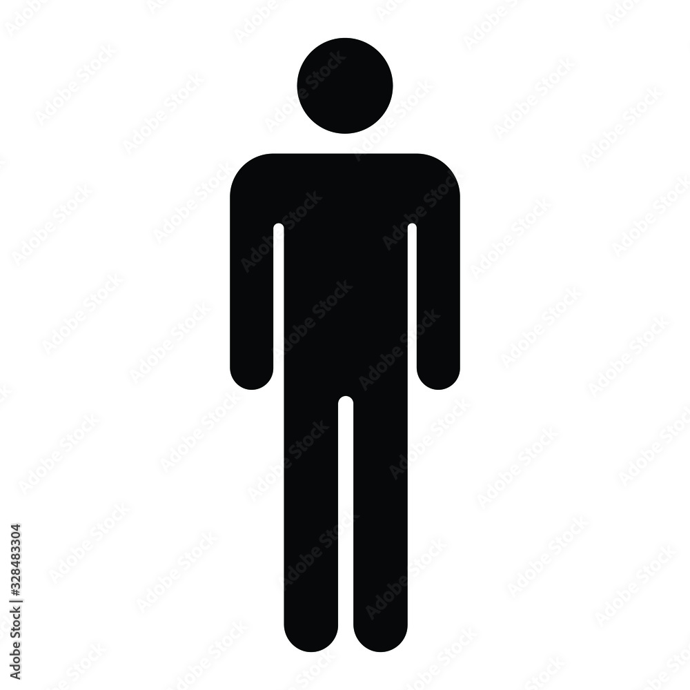 Man Icon.male figure. Stock Vector | Adobe Stock