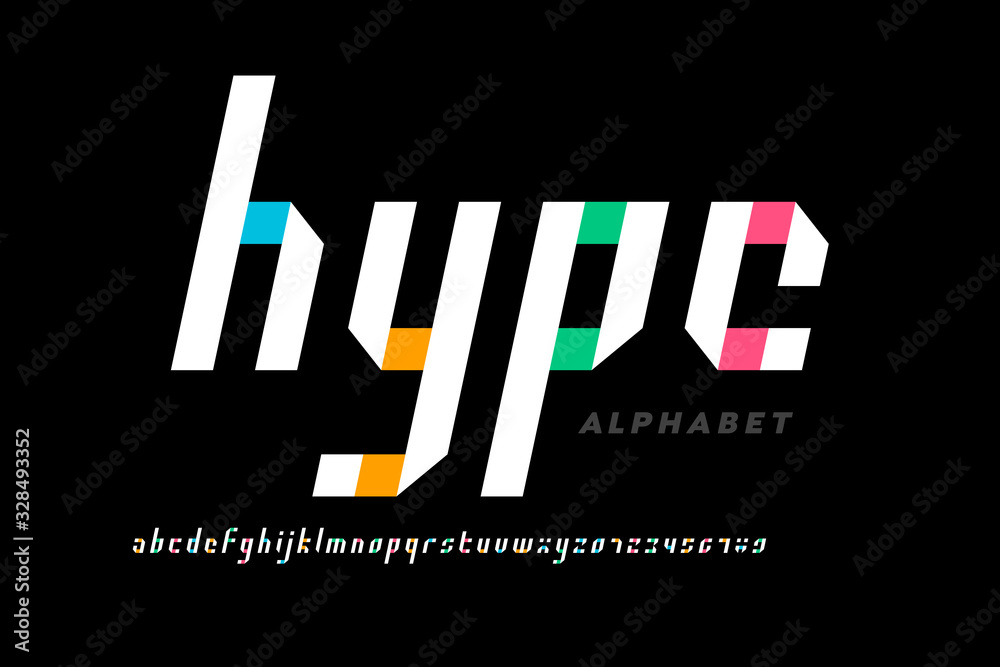 Modern font design, lowercase alphabet letters and numbers Stock Vector ...