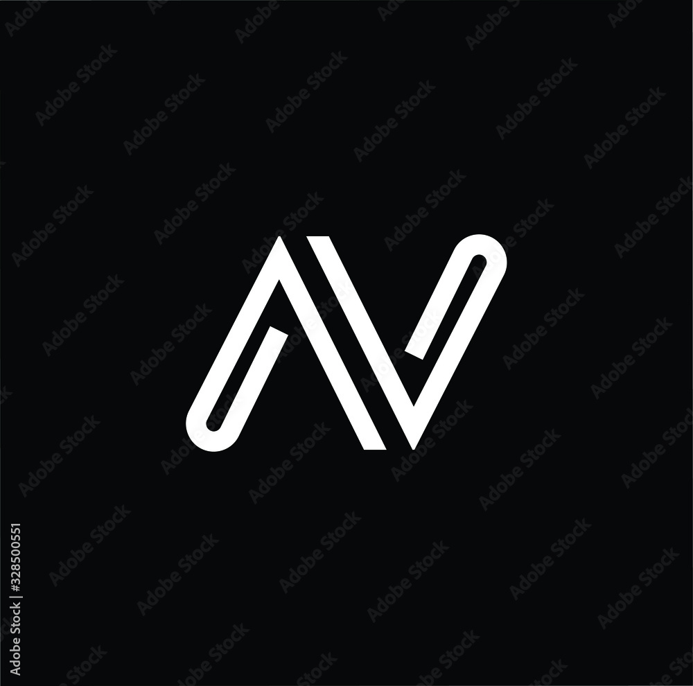 Initial based modern and minimal Logo. N NV VN letter trendy fonts ...