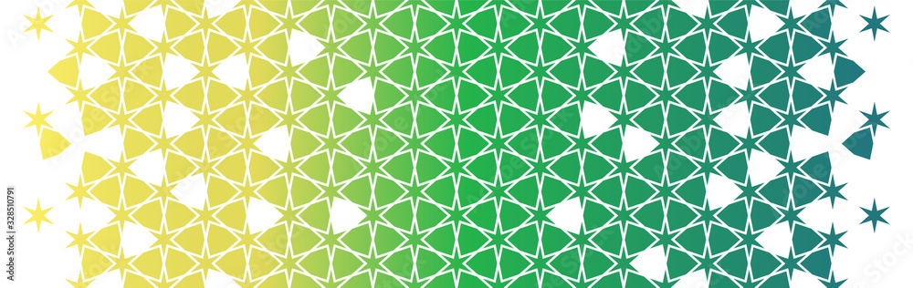 Gradient arabic pattern, islamic vector border. Geometric halftone ...