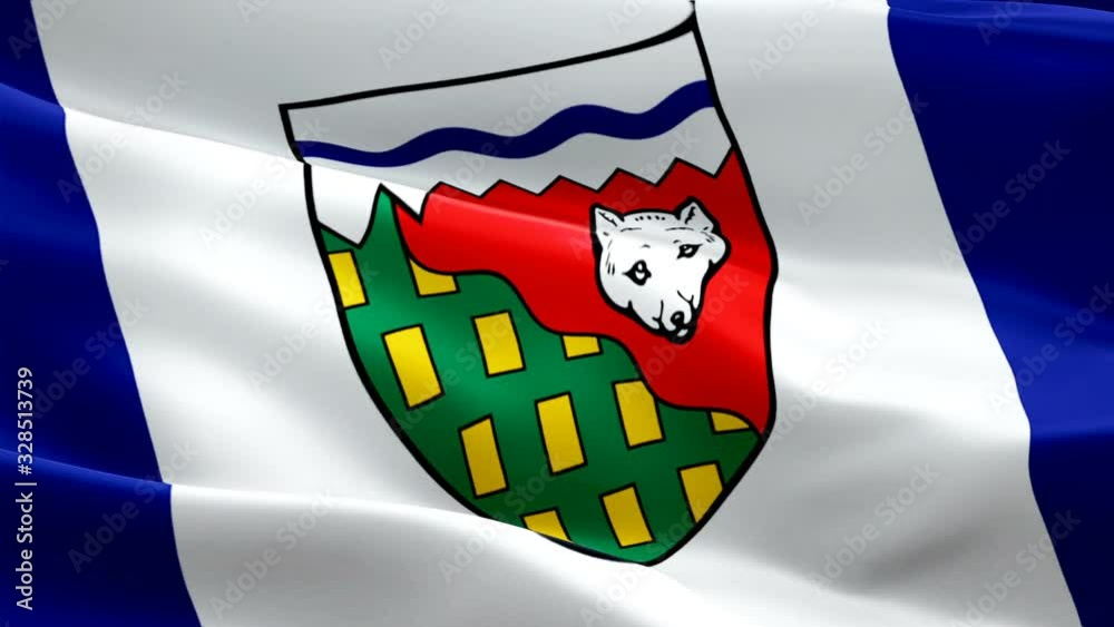 Vidéo Stock Northwest Territories Province flag video waving in wind ...