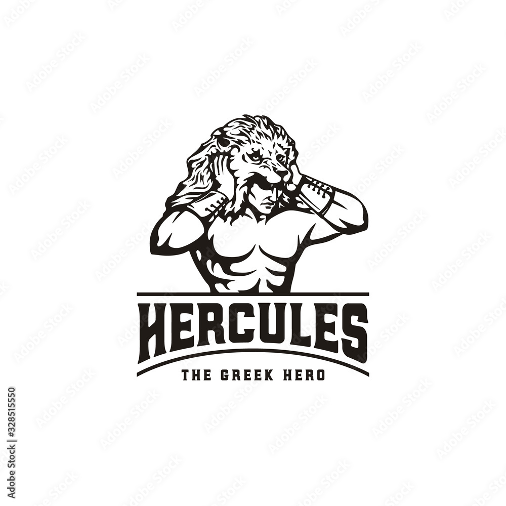 Poster Hercules Heracles Lion Headdress, Muscular Myth Greek Warrior ...
