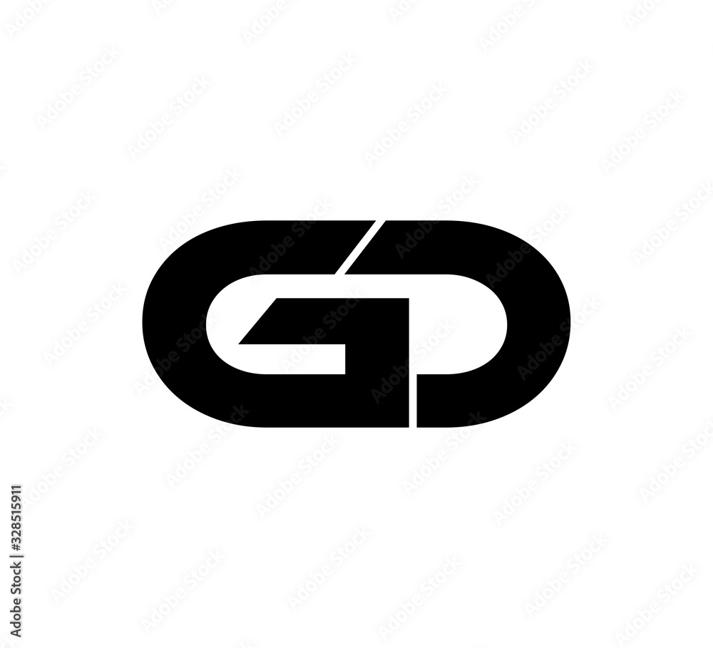 Initial 2 letter Logo Modern Simple Black GD Stock Vector | Adobe Stock
