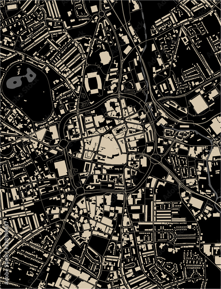 map of the city of Wolverhampton, West Midlands, England, UK Stock ...