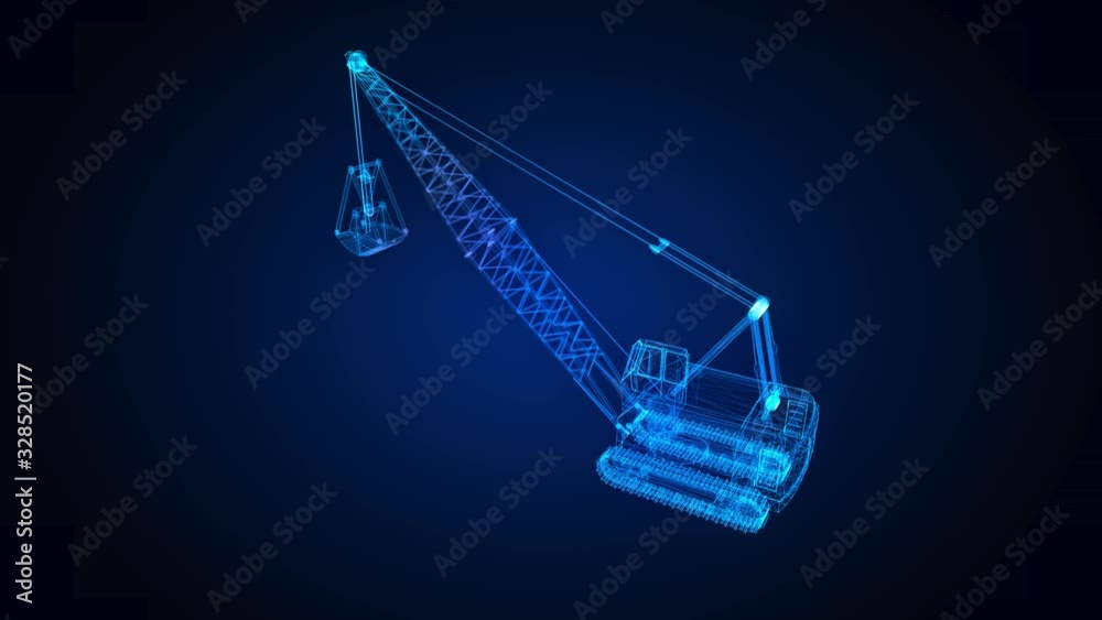 Dragline excavator. Construction equipment video 4k. Heavy equipment ...