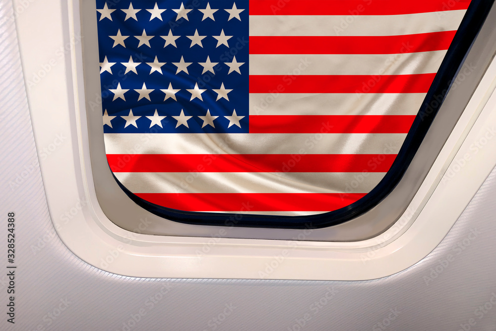 silk national flag of the modern state of usa with beautiful folds in ...