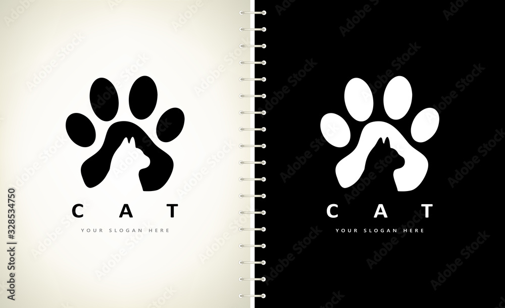 Cat paw print logo vector animal design Stock Vector | Adobe Stock