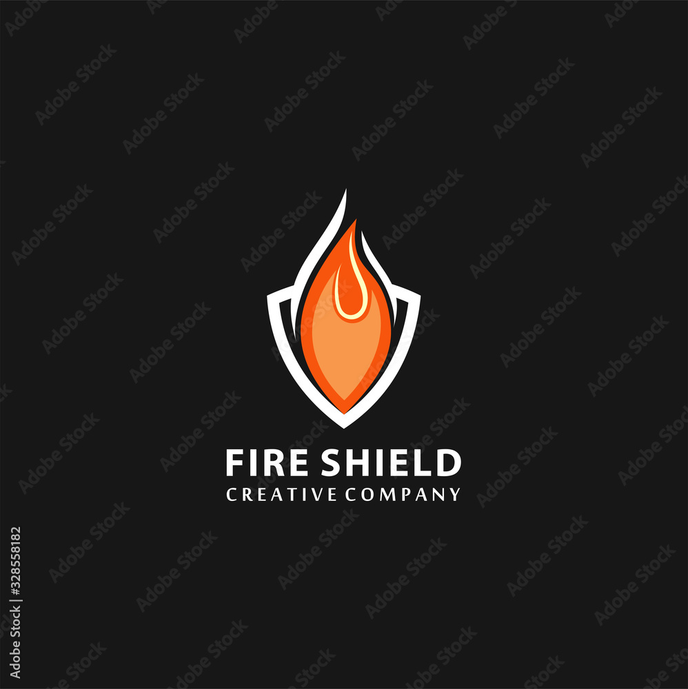 Shield Fire Logo Design Element, security logo ,vector, logo design ...