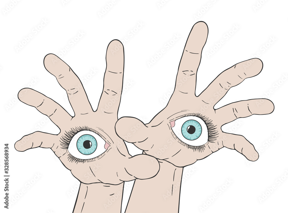 Design of hands with eyes Stock Vector | Adobe Stock