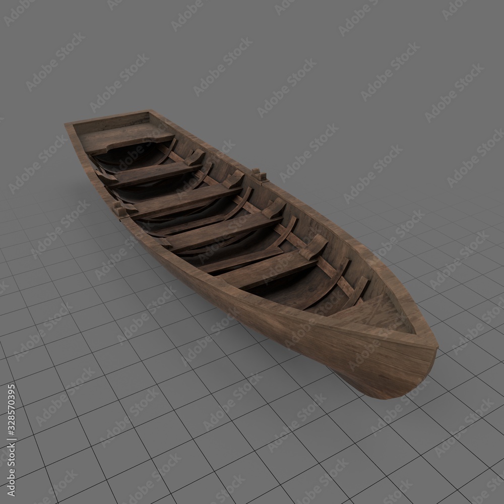 Traditional boat Stock 3D asset | Adobe Stock