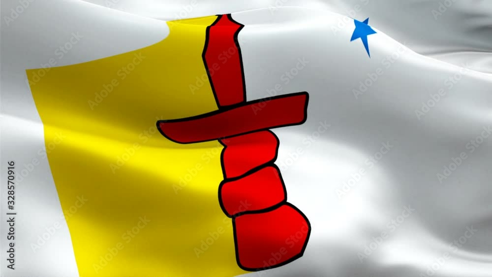 Nunavut Province flag video waving in wind. Realistic Province Flag ...