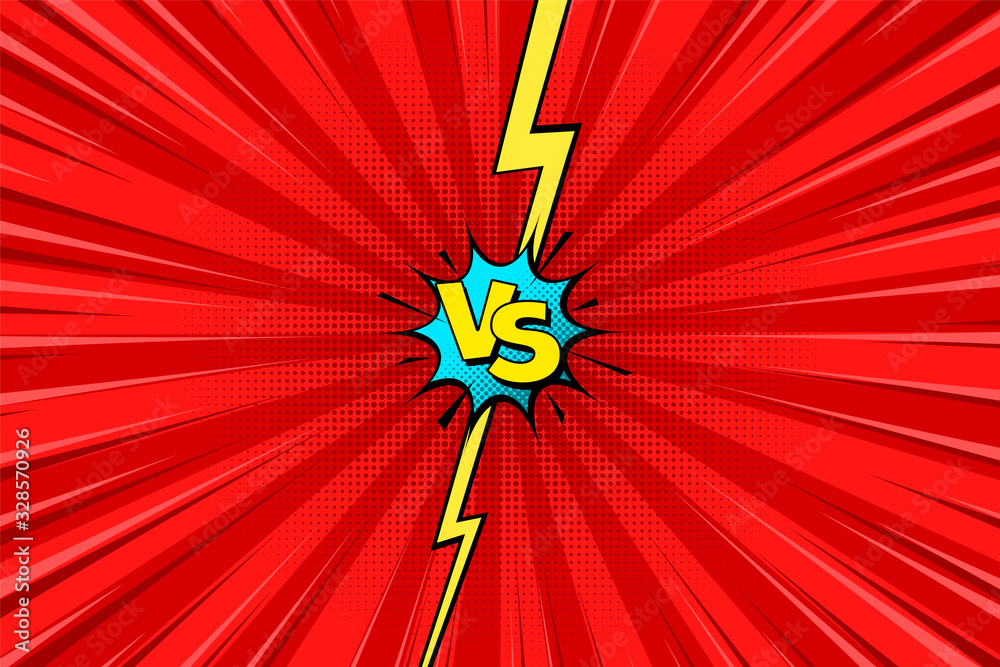 Cartoon comic background. Fight versus. Comics book colorful ...