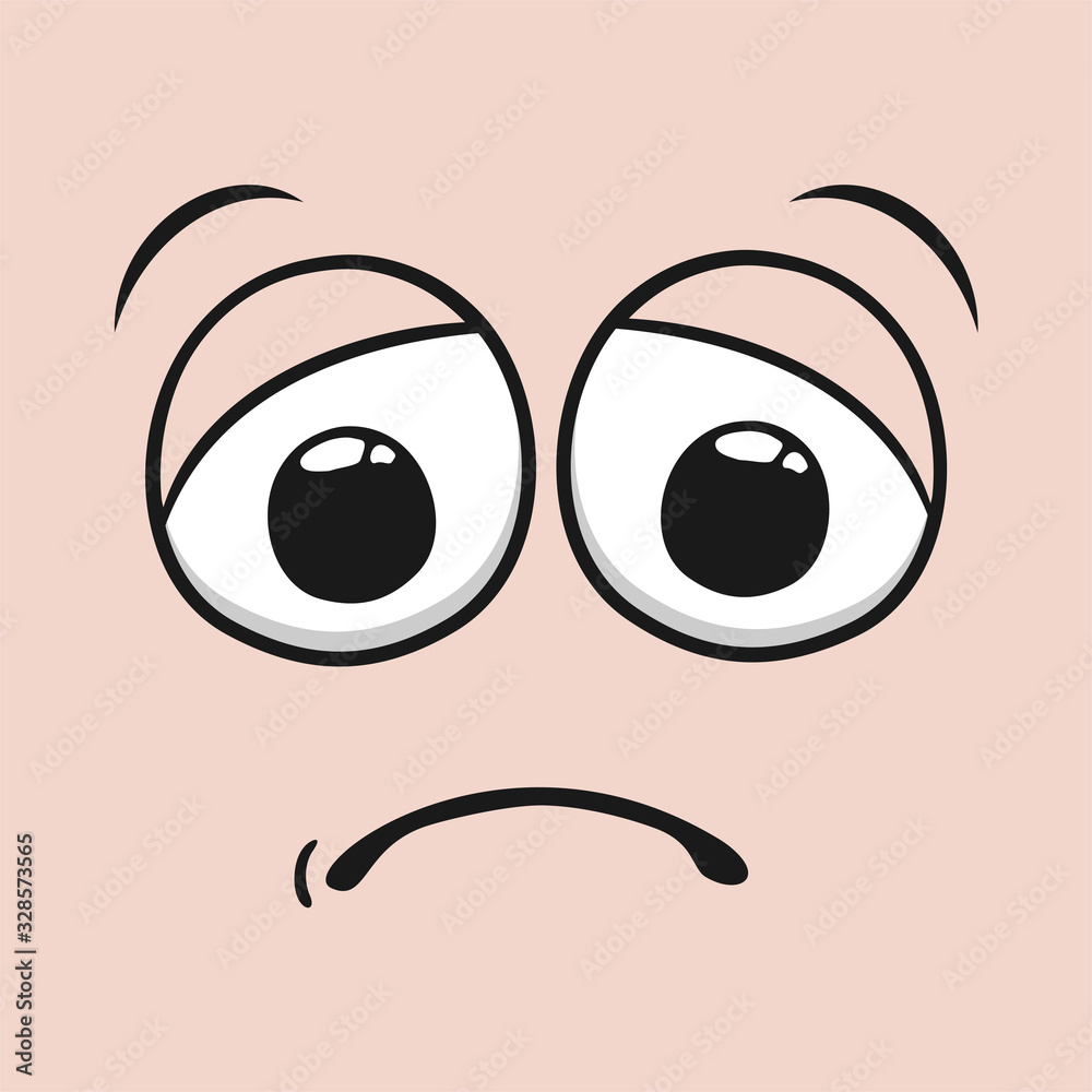 Design of cartoon sad face Stock Vector | Adobe Stock