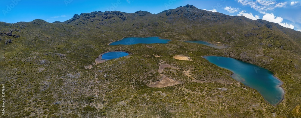 four lagoons in Morrenas valley at Chirripo National Park Stock Photo ...