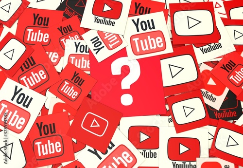 Youtube, Question Mark 3D Scene, Istanbul, TURKEY - 2020 Stock Photo ...