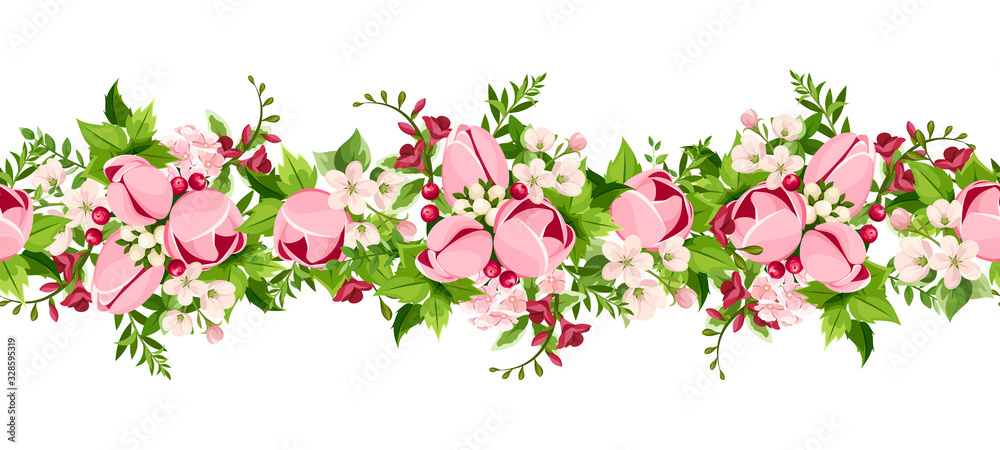 Horizontal Flower Clip Art