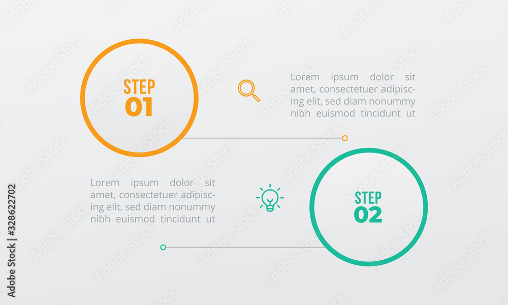 modern 2 point steps timeline process infographics template Stock ...