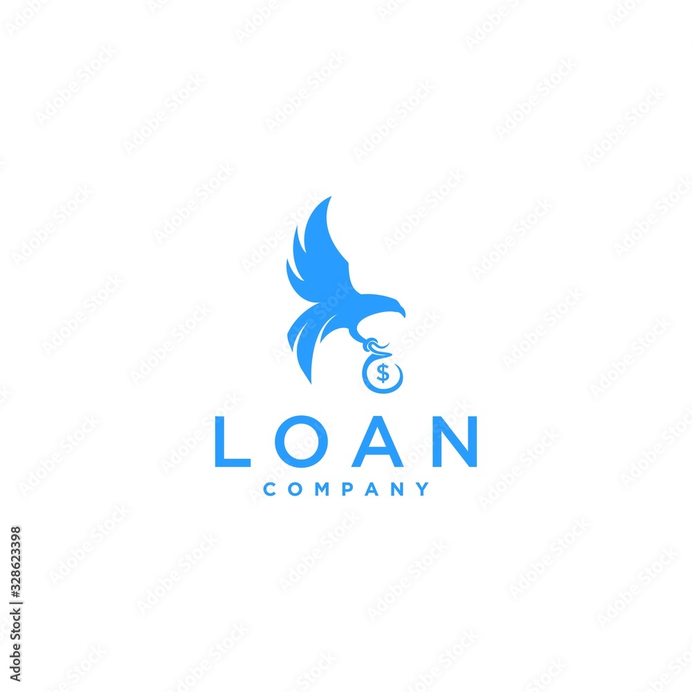 Loan logo design with bird and money vector illustration Stock Vector ...