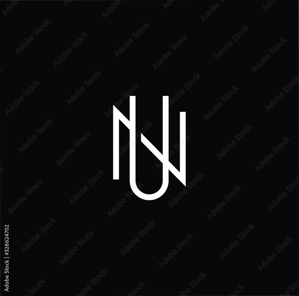 Initial based modern and minimal Logo. UN NU letter trendy fonts ...