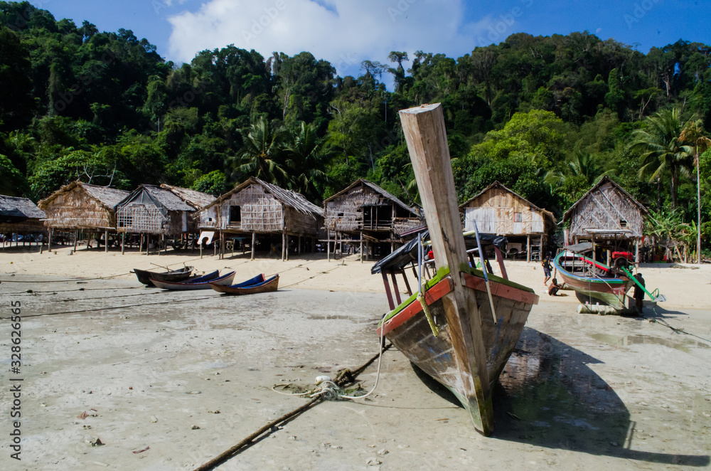 The Moken Sea Gypsy Village at Koh Surin on the Mu Ko Surin National ...