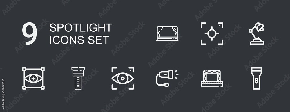 Editable 9 spotlight icons for web and mobile Stock Vector | Adobe Stock
