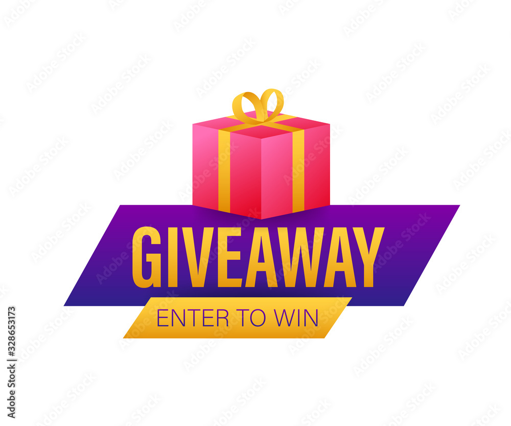 Gift box icon design template. Giveaway. Typography design. Post box ...