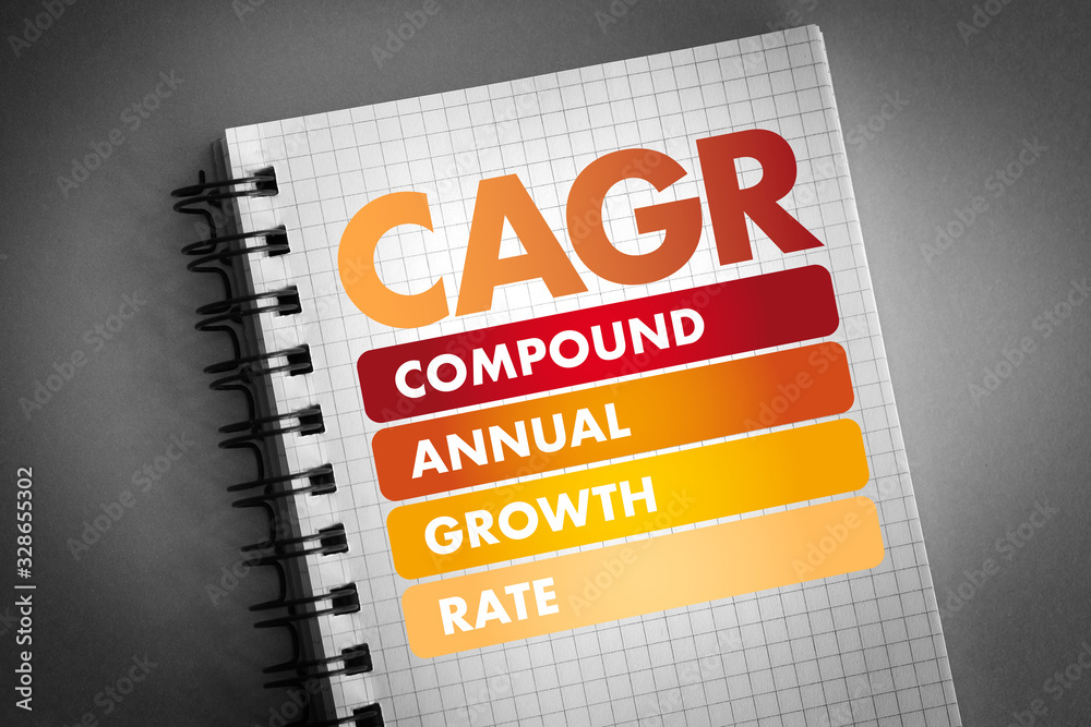 CAGR - Compound Annual Growth Rate acronym, business concept background ...