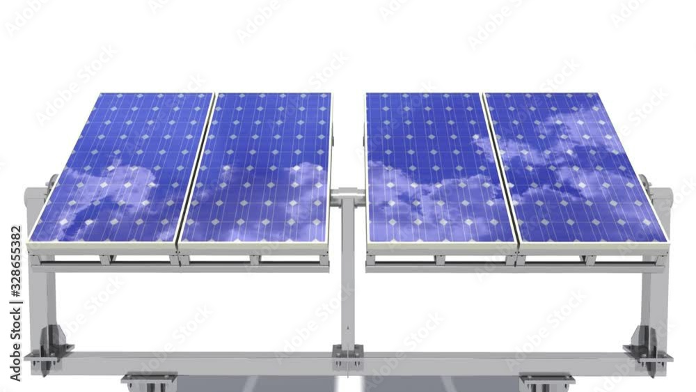 A model of the rotating support structure of solar panels made by ...